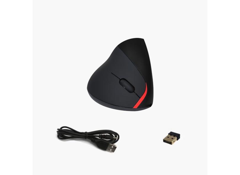 Ratos Rato Vertical óptico ergonômico mouse sem fio recarregável Built ...