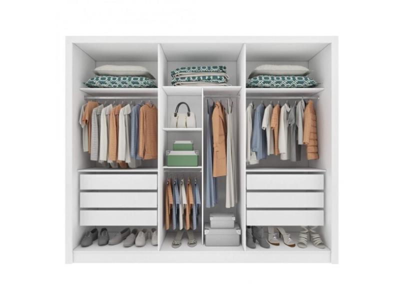 Guarda-Roupa Casal 3 Portas 6 Gavetas com Espelho Dubai Tcil com o ...