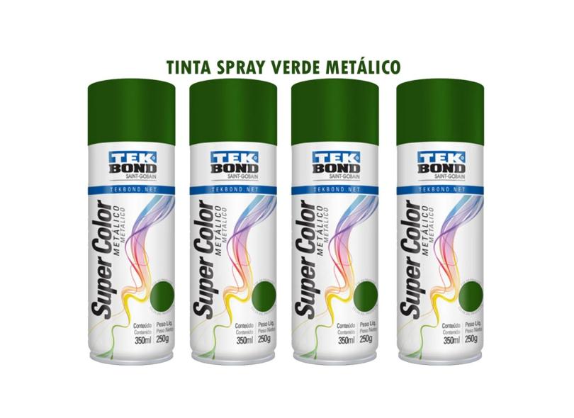 4 Tintas Spray Verde Metálico 350ml - Tek Bond com o Melhor Preço é no Zoom