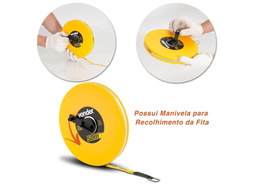 Trena Fita de Vidro 50 Metros Vonder com Manivela de Recolhimento ...