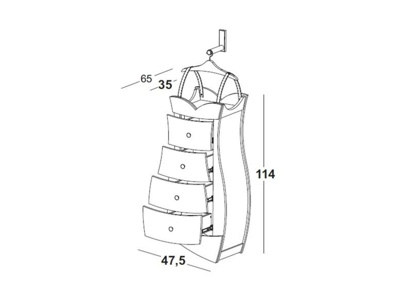 CôMODA SUSPENSA 4 GAVETAS DRESS 1081 CACAU/ - MAXIMA com o Melhor Preço ...