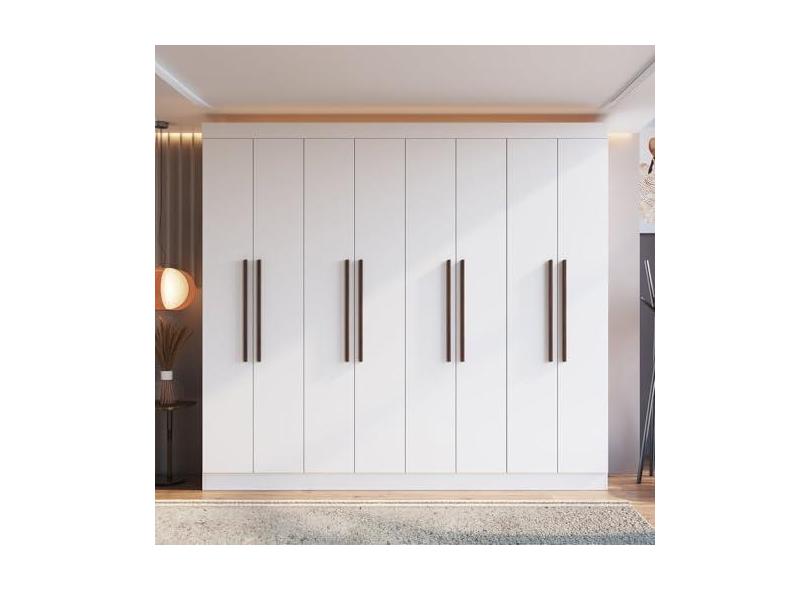 Guarda-roupa Casal Mdf Califórnia 60800 8 Portas 4 Gavetas Branco com o ...