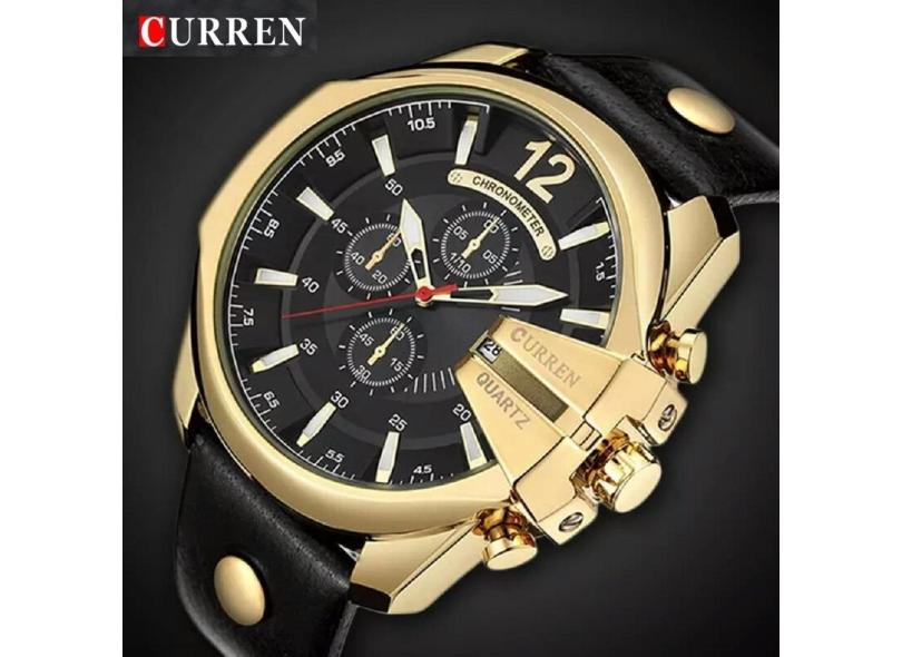 Relógio Masculino Curren Pulseira Em Couro Modelo 8176 com o Melhor ...