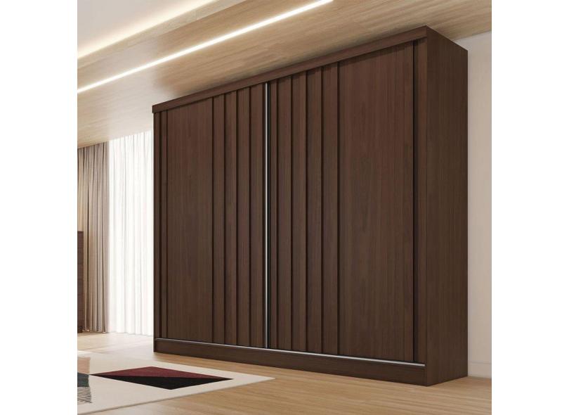 Guarda-Roupa Solteiro Galati 2 Portas 4 Gavetas 100% Mdf com Ripado Ipe ...