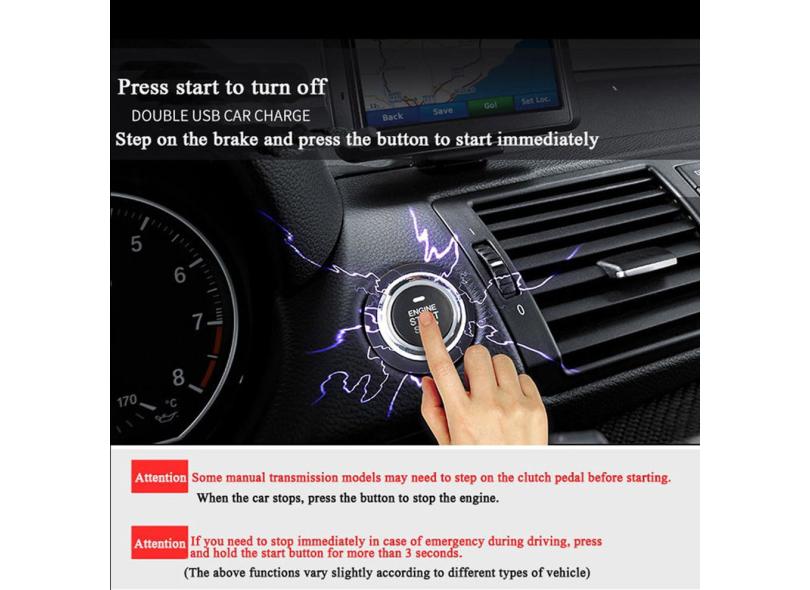 Carro pke Keyless Entry Motor Start Stop Push Button Sistema de alarme ...