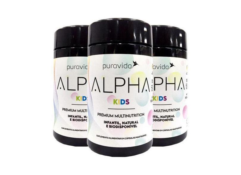 Alpha Kids Multivitamínico Puravida 3 X 150 Cápsulas com o Melhor Preço ...