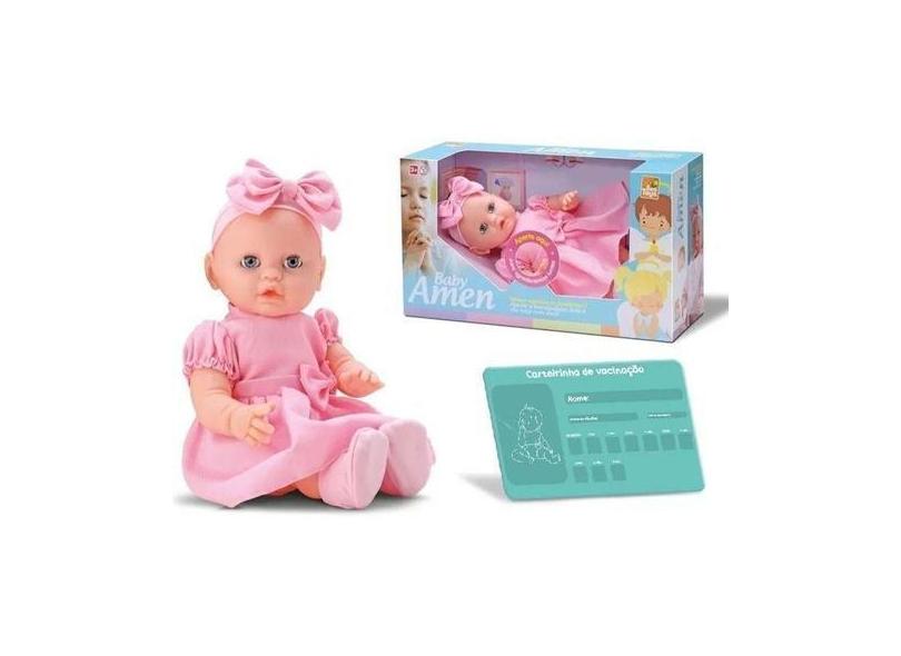 Boneca C/ Som Baby Amém Menina Bebê Reza O Pai Nosso - Bee Toys com o ...