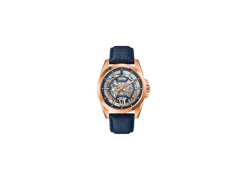 Relógio Bulova Masculino Automático 97A161 Esqueleto Bronze com o ...