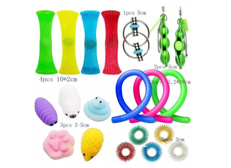 Brinquedos fid, Pop It Fidget Toy Push Pop Bubble Fidget Sensory com o ...