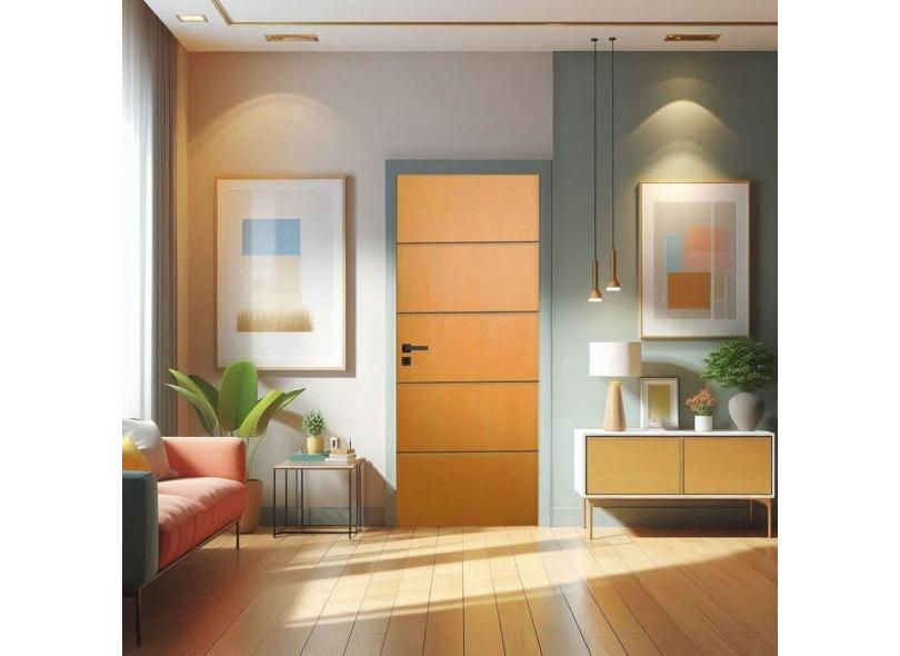 Porta de Madeira Bondoor 210x102cm Friso 02 Jb Portas Tauari com o ...