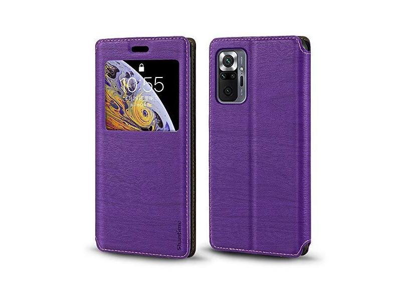 Xiaomi Redmi Note 10 Pro India Case, capa de couro de grão de madeira ...