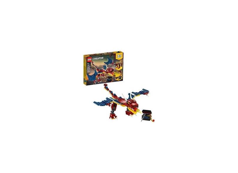 LEGO Creator 3in1 Fire Dragon 31102 Building Kit, Cool Buildable Toy ...