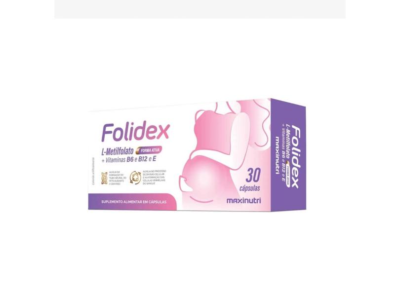 Maxinutri Metilfolato Folidex 420Mcg + Vitaminas B6, B12 E E 30 ...