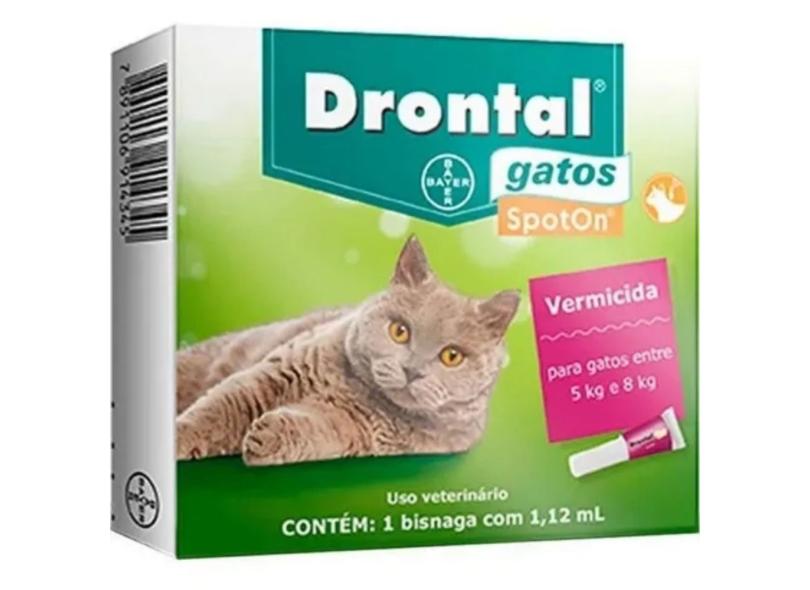 Drontal Spot On 1,12 Ml Vermicida Gatos 5 A 8 Kg Profender com o Melhor ...
