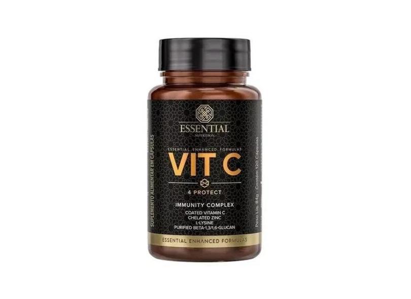 1 Pote Vit C 4 Protect (120 Capsulas) Essential Nutrition em Promoção é ...