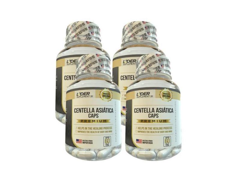 Centella Asiática Caps - 60 Cápsulas 500Mg Kit Com 4 Potes - Lider Ven ...
