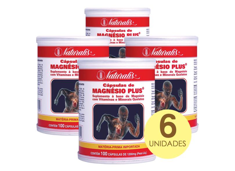 Kit 6x Magnésio Plus (1200mg) 100 Cápsulas - Naturalis com o Melhor ...