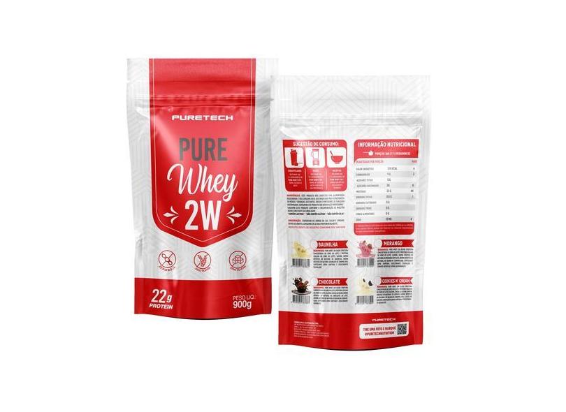 Whey Protein Pure 2W Refil 900G Com 22G De Proteína Zero Açúcar - Pure ...