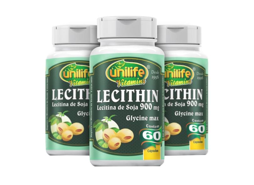 Lecitina De Soja - Lecithin 60 Cápsulas De 900Mg Kit Com 3 em Promoção ...