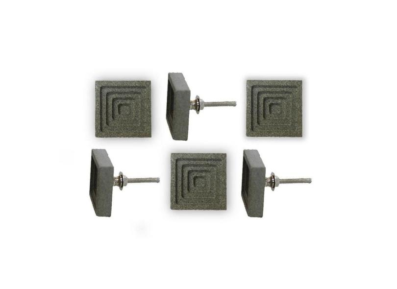 Kit 6 Puxador Para Porta Claro Concreto/Metal 5X8X5Cm Besha com o ...