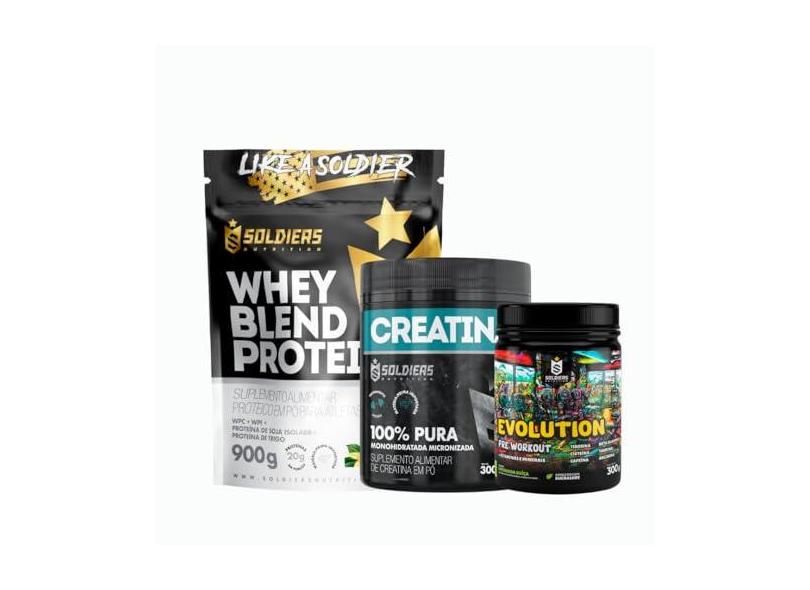 Soldiers Nutrition, Kit: Whey Blend Protein Concentrado e Iso +Creatina ...