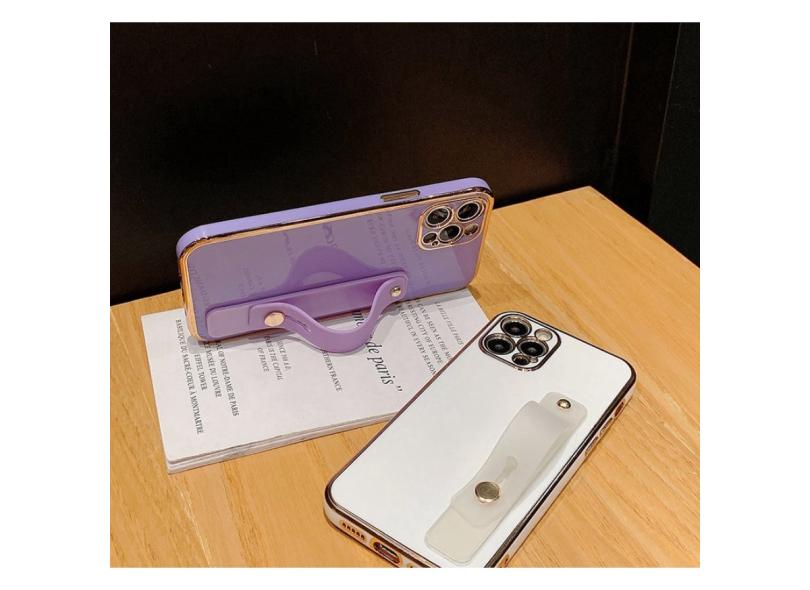 Capa Capinha iPhone 12 / Silicone com Suporte Segurador Alça Atrás de ...