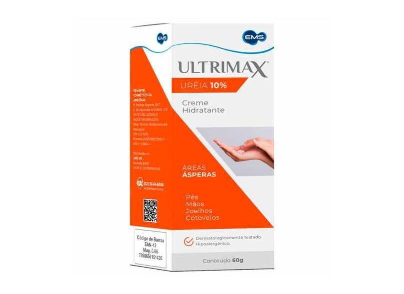 Ultrimax Uréia 10% Creme Hidratante 60g Áreas Ásperas EMS com o Melhor ...