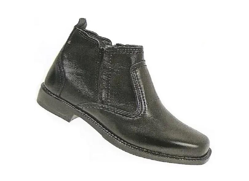 Botina Masculina Couro Legitimo Bota Com Ziper Fecho Solado em Borracha ...