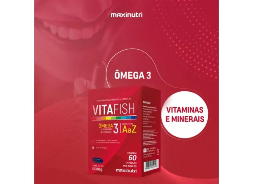 Vitafish Ômega 3 com Vitaminas e Minerais 1000mg 60 Cápsulas Maxinutri ...