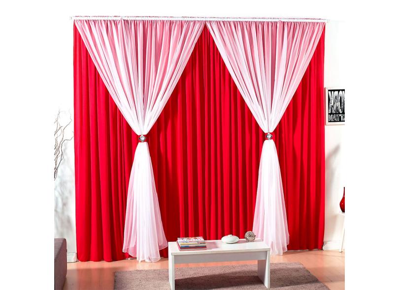 Cortina Lisa Clássica para Sala 3m x 2,80m de altura ideal para Varão ...