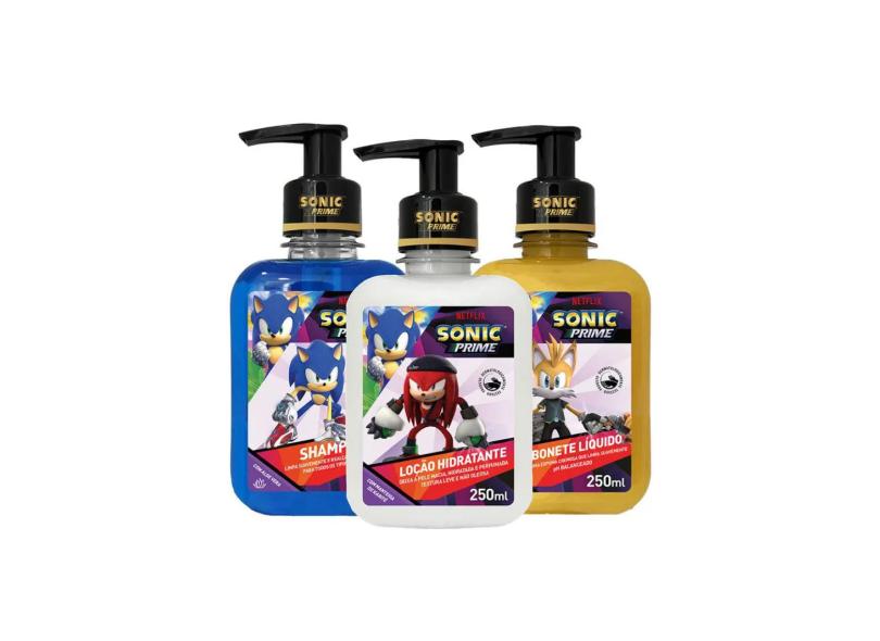 Kit Shampoo Sonic + Loção Hidratante Knucks + Sabonete Líquido Tails ...