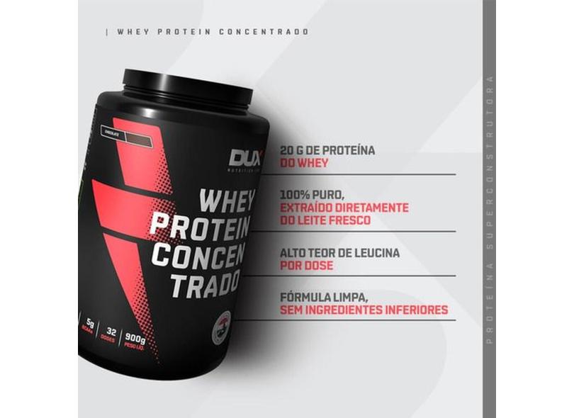 Whey Protein Dux Nutrition Concentrado Pote 900g Sabores Com O Melhor