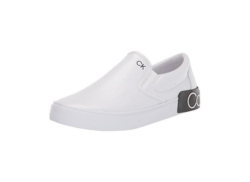 Calvin Klein Tênis masculino Ryor, Couro caído branco 143, 41 em ...
