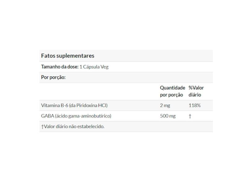 Gaba 100 Cápsulas 500mg Now Foods com o Melhor Preço é no Zoom