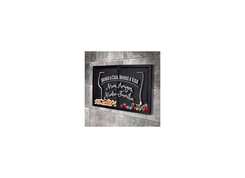 Quadro Misto para Rolhas e Tampinhas - Brindo a Casa - 50 x 32 cm ... Quadro Misto para Rolhas e Tampinhas - Brindo a Casa - 50 x 32 cm ...