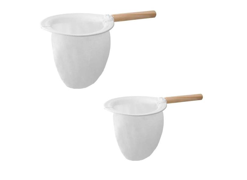 Kit 2UN coador cafe pano flanela cabo madeira aro metal 103 com o ...