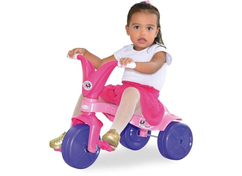 Velotrol Triciclo Pink Pantera 1 A 4 Anos Xalingo C/ Adesivo com o ...