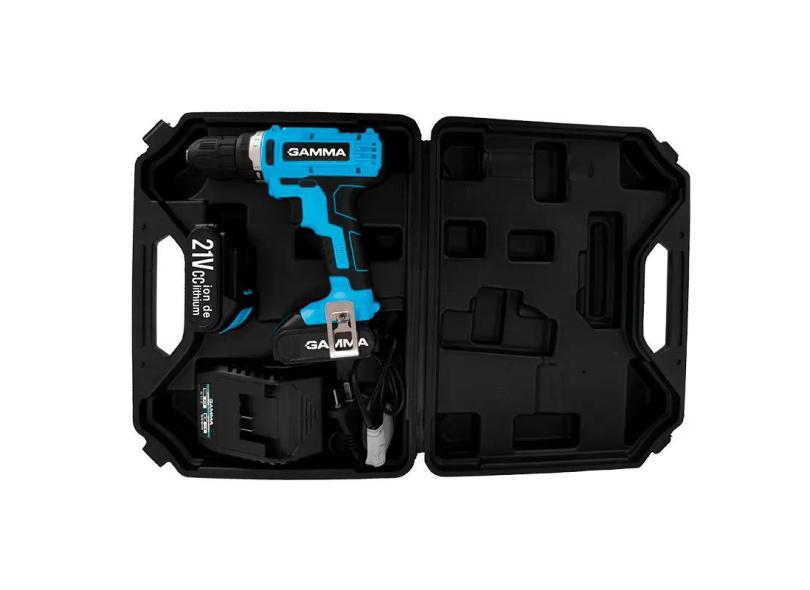 Furadeira/Parafusadeira Impacto Gamma Bivolt 21v Com 2 Baterias G12301 ...