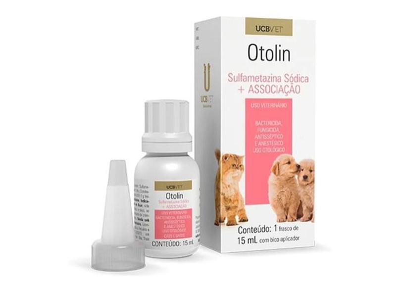 Otolin 15 Ml Otológica Infecção Otites Otorréias Cães Gatos com o ...