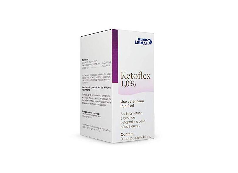 Medicamento Ketoflex Injetável 1,0% 10 ml para Cães e Gatos com o ...