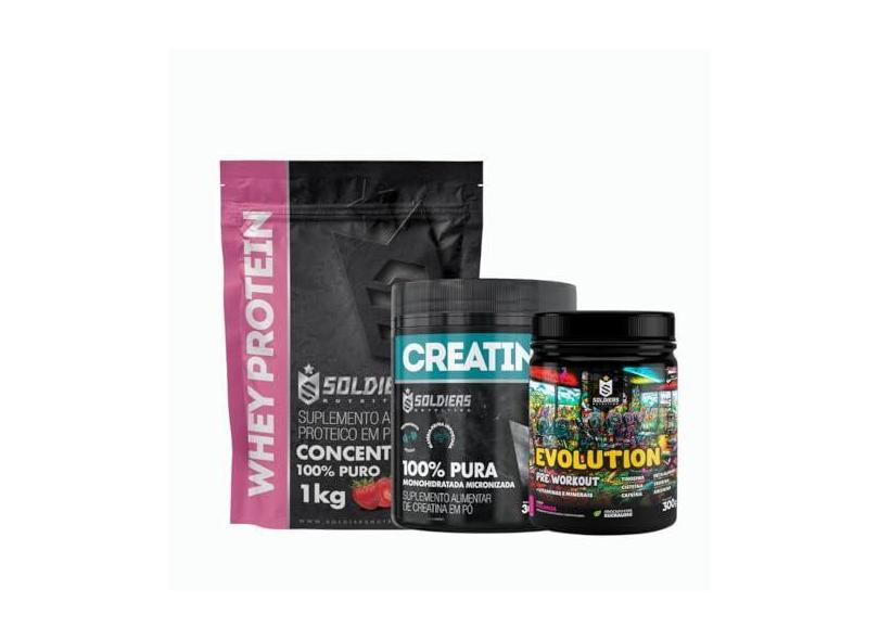 Soldiers Nutrition, Kit: Whey Protein Concentrado 1kg+Creatina ...