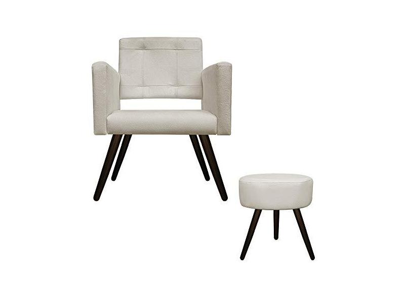 Kit Poltrona Gênesis e Puff Sofia Palito Tabaco Suede Bege - ADJ Decor ...