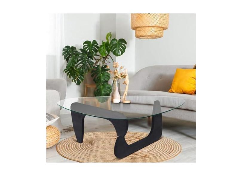 Mesa de centro de vidro triangular, mesa de canto vintage moderna de ...