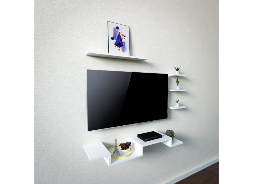 Rack Tv Para Sala Quarto Com 4 Prateleiras Organizadoras em Promoção é ...