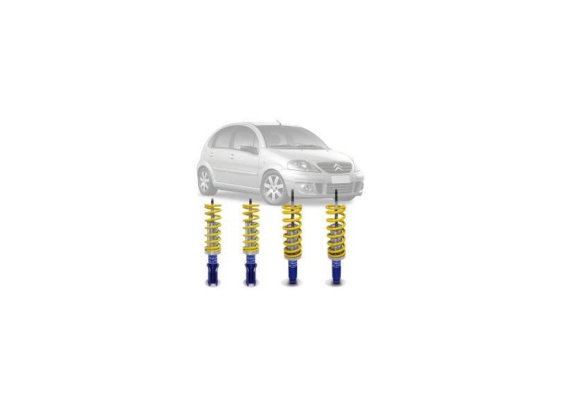 Kit Completo Suspensão Rosca Tebão Molas Preparadas Citroen C3 2003 A ...