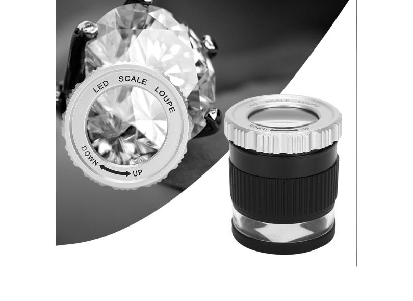 Lupa óptica Lupa cilíndrica com zoom 30X Lupa para joias com LED com o ...