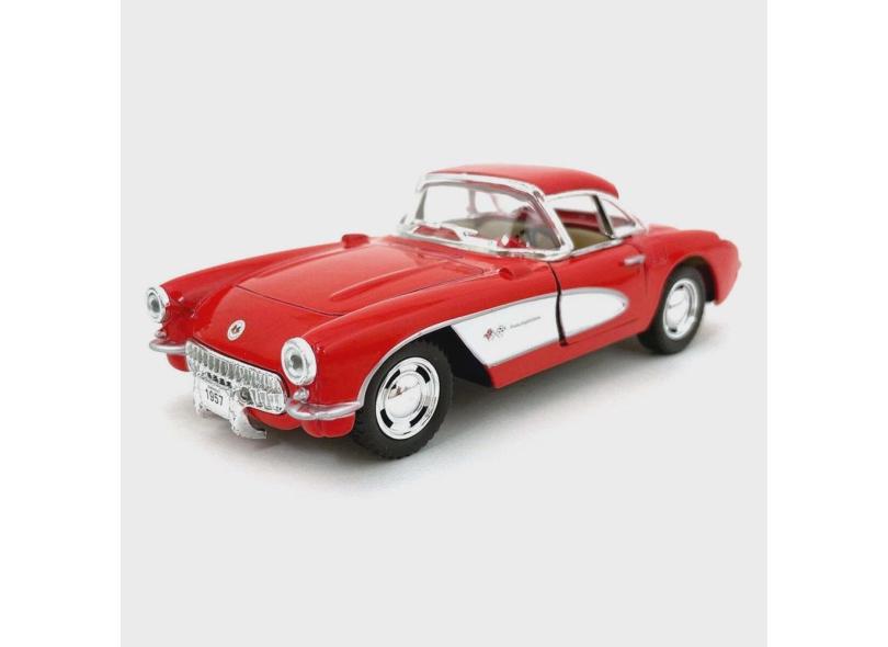 Carrinho Miniatura Chevrolet Corvette 1957 Escala 1:34 (Vermelho) com o ...