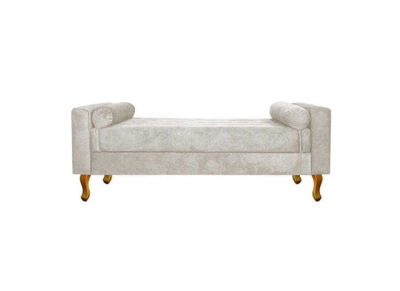 Recamier Félix Queen Size 160cm Suede Bege com o Melhor Preço é no Zoom