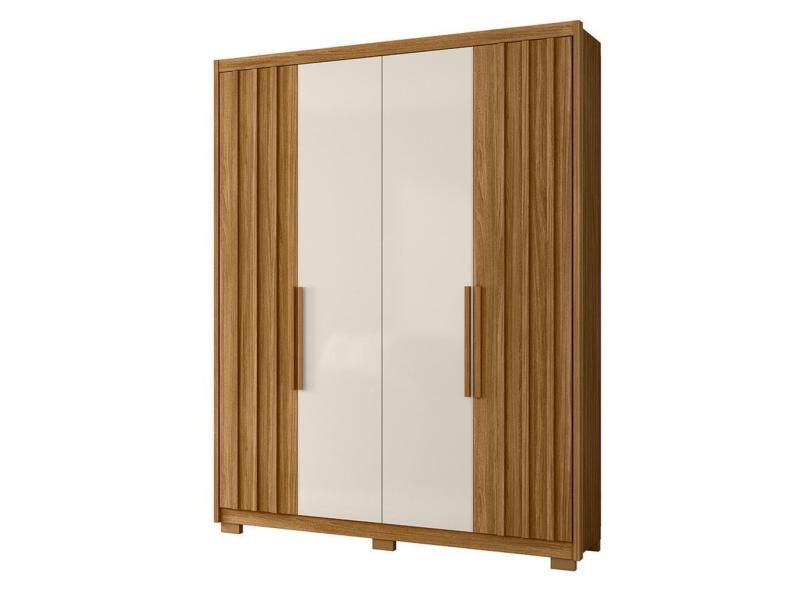 Guarda Roupa Casal Califórnia 4 Portas Ripado Freijó/Off White - Moval ...