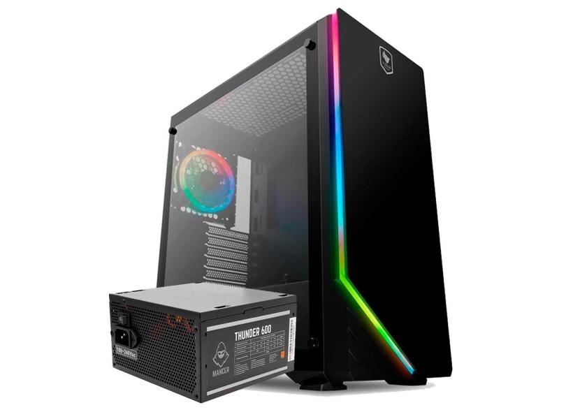 Kit Gabinete Pichau Archangel X RGB + Fonte Mancer Thunder 600W com o ...